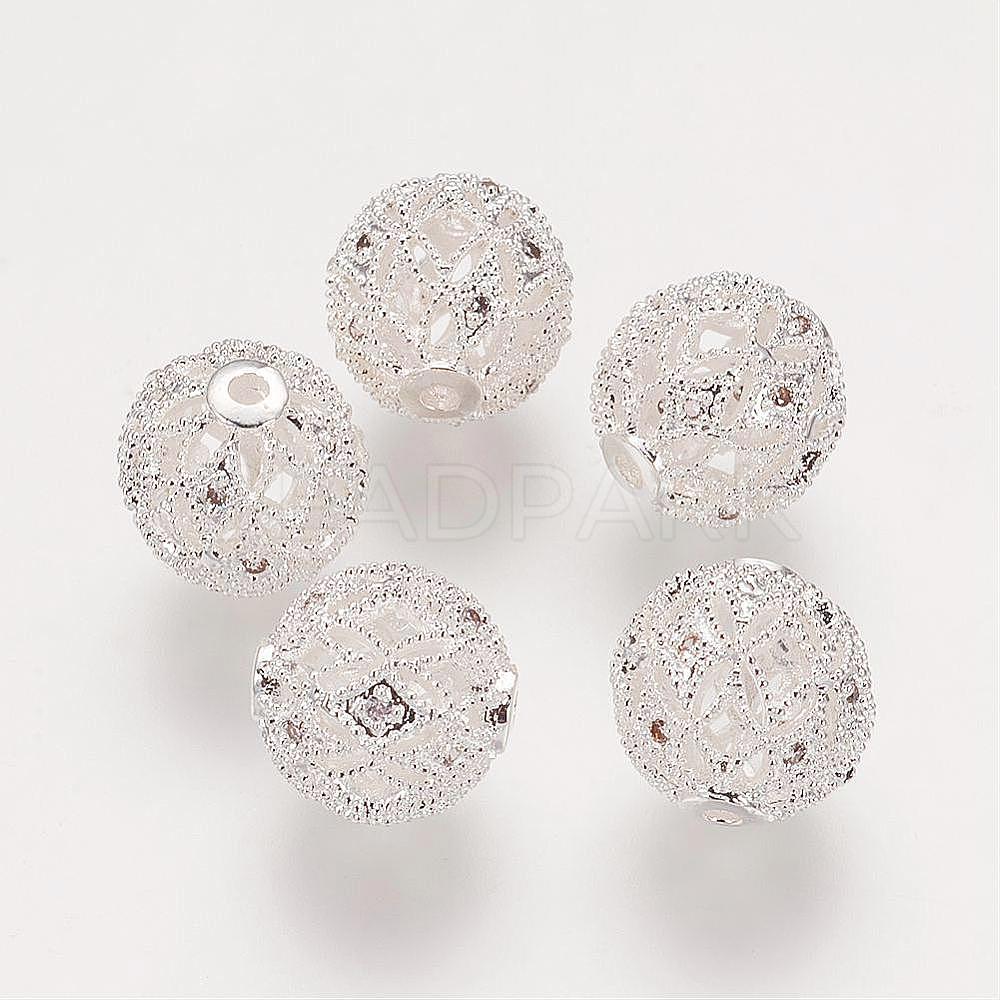 Brass Cubic Zirconia Beads - Beadpark.com