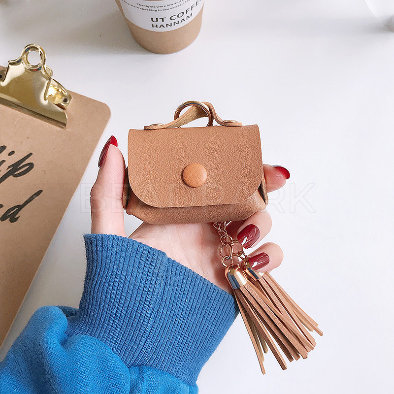 Imitation Leather Wireless Earbud Carrying Case - Beadpark.com