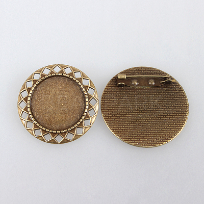 Vintage Alloy Brooch Cabochon Bezel Settings - Beadpark.com