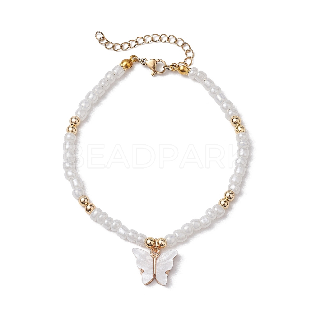 Butterfly Alloy Acrylic Charm Bracelets - Beadpark.com