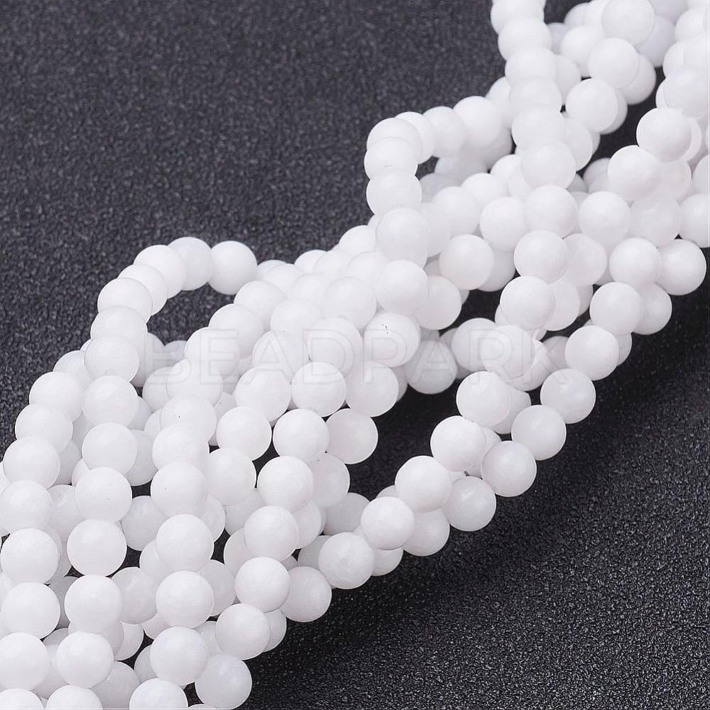 Natural White Jade Beads Strands - Beadpark.com